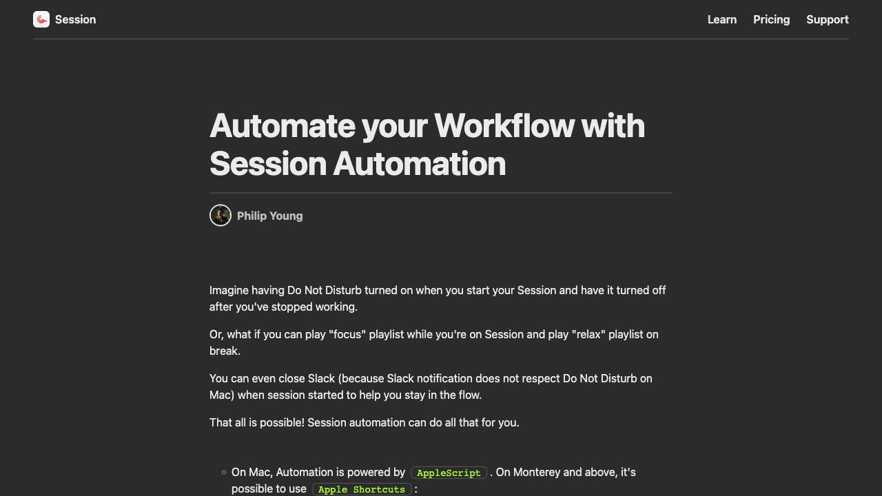 Session - Automate your Workflow with Session Automation